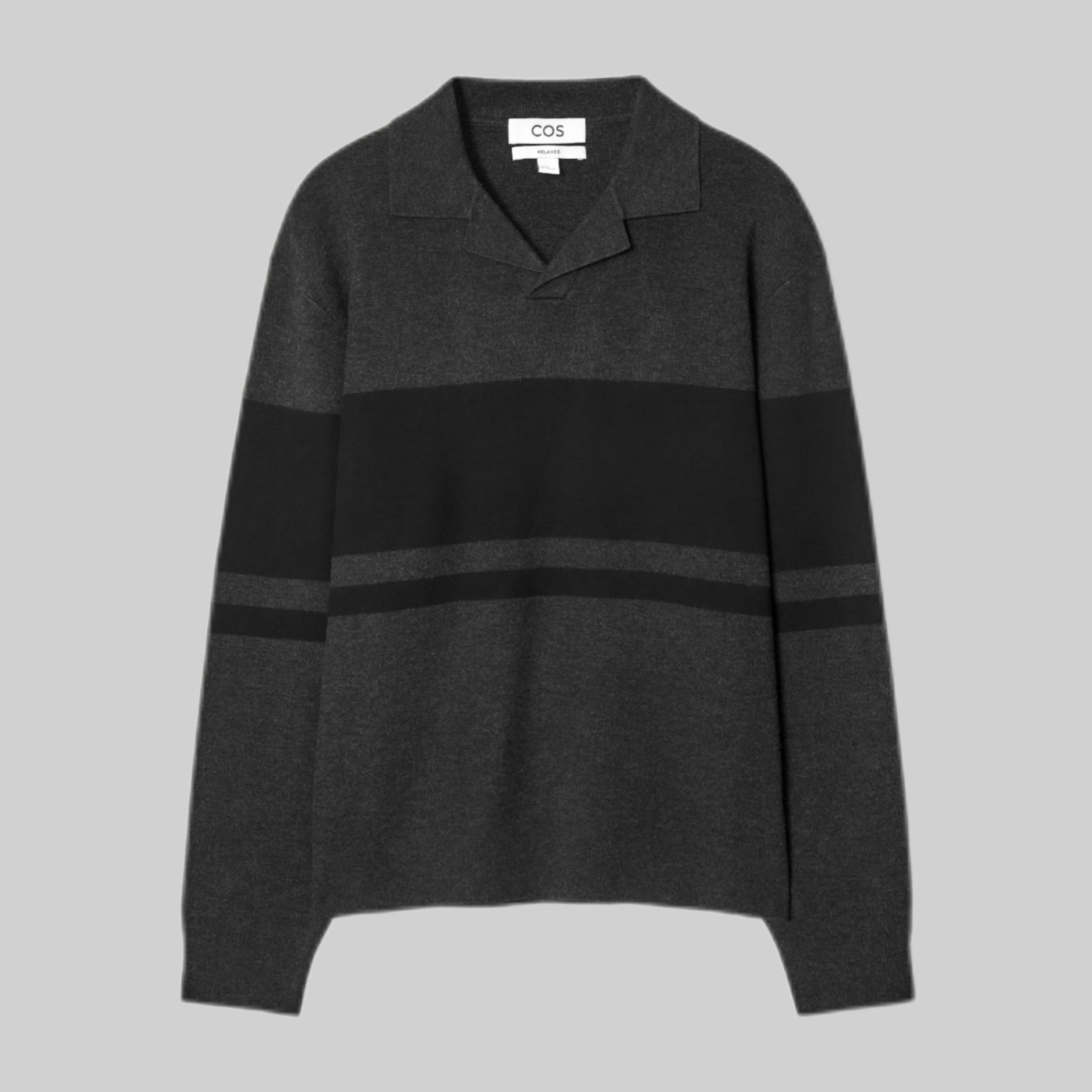 Striped Double-Faced Knitted Polo Shirt | COS